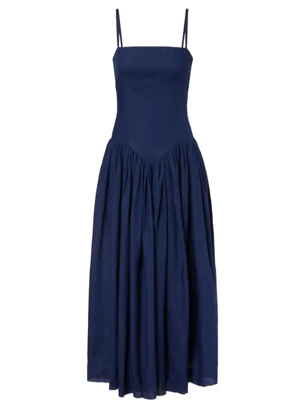 Gabriela Hearst Sleeveless Bow Detail Maxi Dress - Blue