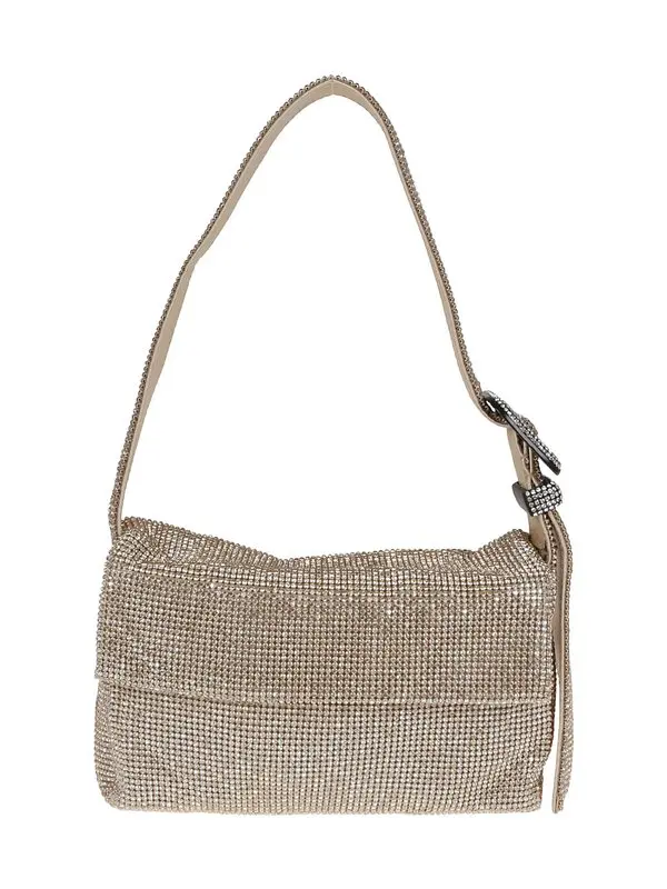 Benedetta Bruzziches Embellished Flap Shoulder Bag - Nude