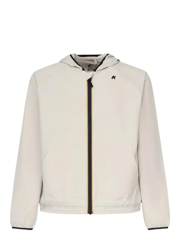 K-WAY Hooded Zip Jacket With Logo Detailing - White