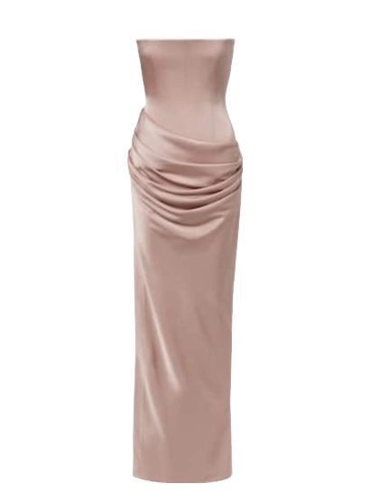 Alex Perry Draped Satin Corset Gown - Nude