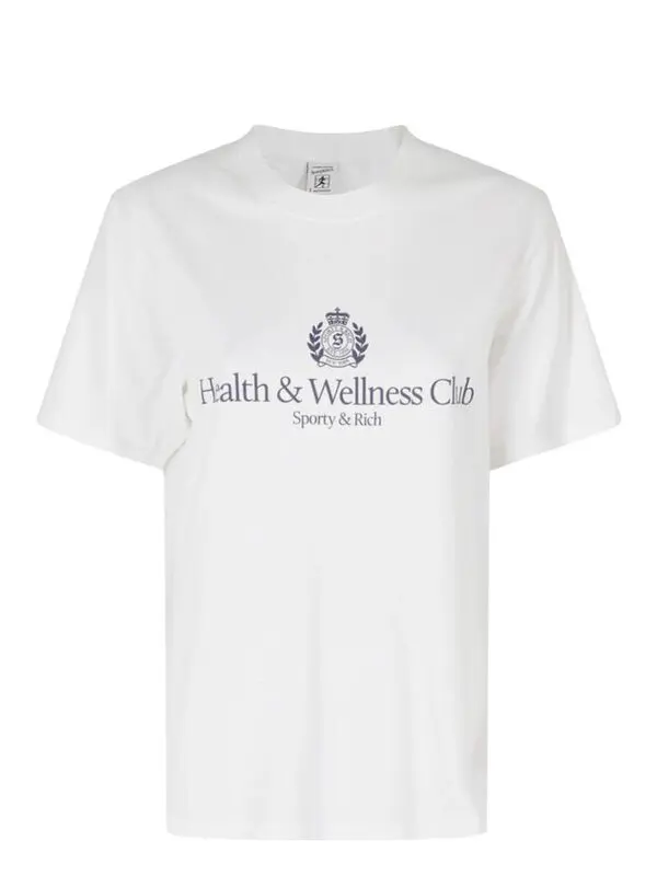 SPORTY  RICH Sporty & Rich Jersey T-shirt With Chest Logo - White