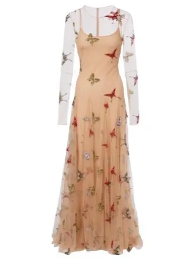 Blumarine Patch-appliqué Maxi Dress - Nude