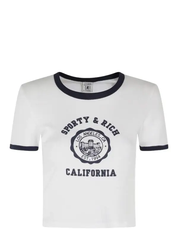 SPORTY  RICH Sporty & Rich Short Sleeve T-shirt - White