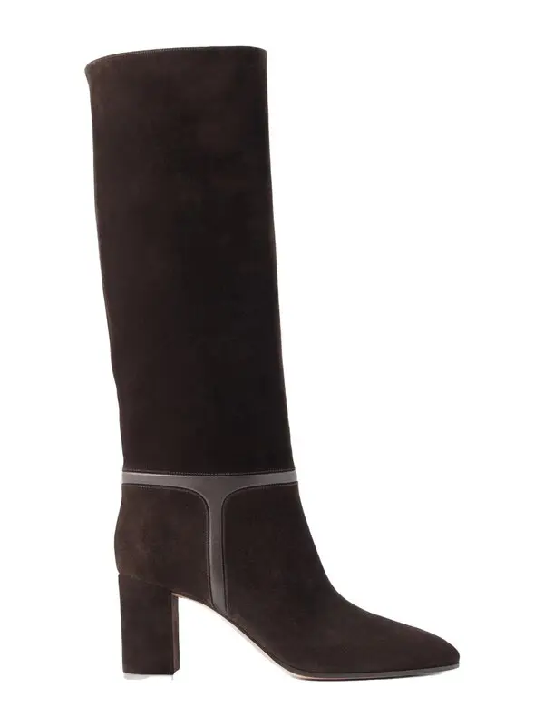 GIANVITO ROSSI Knee High Block Heel Boots - Black
