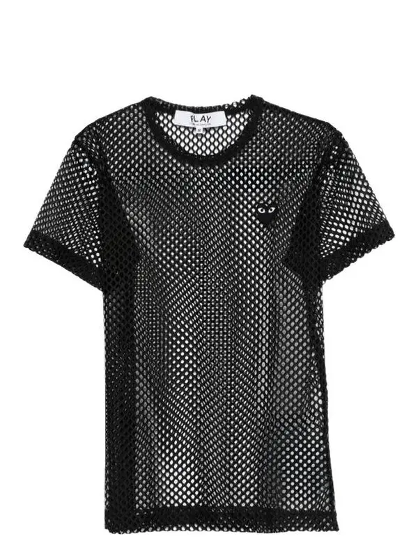 Play Comme Des Garcon Semi-sheer Short Sleeved T-shirt - Black