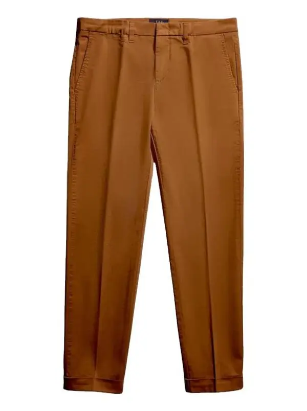 FAY Belt-loop Casual Pants With Logo Detail - Brown