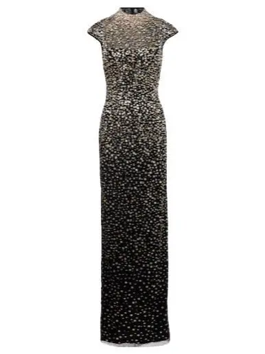 Jenny Packham Embellished Column Gown - Black
