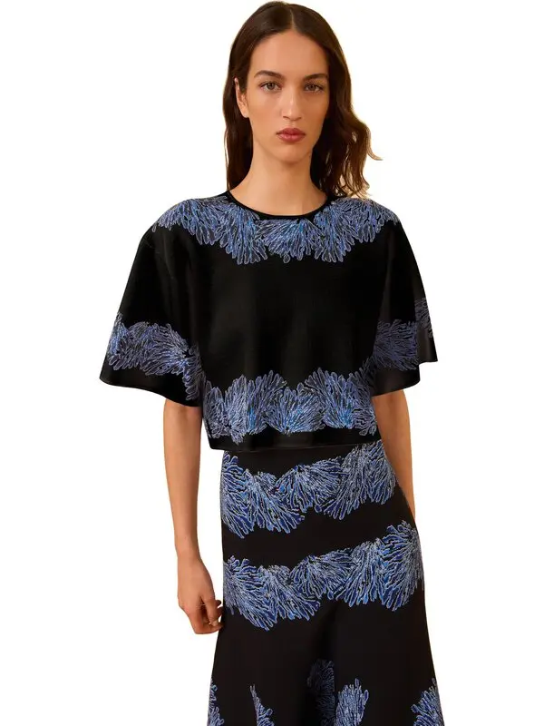 Ulla Johnson Alara Knit Jacquard Top - Lapis