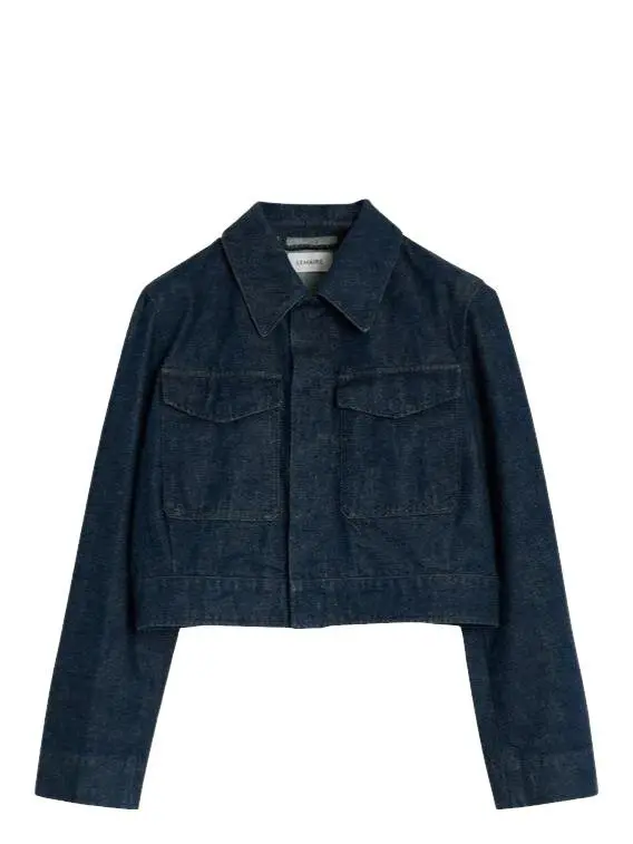 LEMAIRE Two Pocket Cropped Denim Jacket - Black