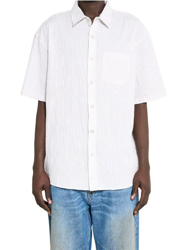 StÜssy Wavy Striped Short-sleeved Shirt - White