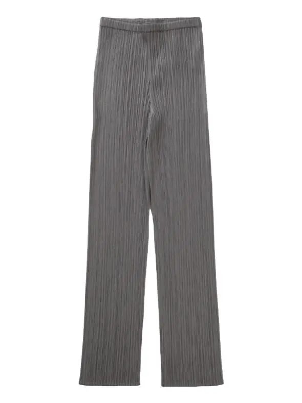 PLEATS PLEASE BY ISSEY MIYAKE Cropped Leg Pleated Trousers - Grey