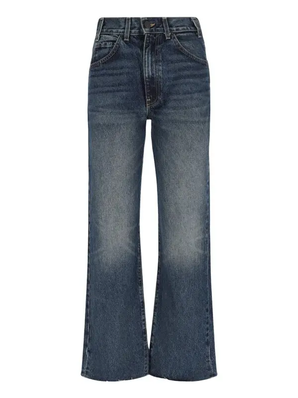 NILI LOTAN High Waist Denim Trousers - Blue