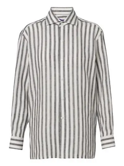 Ralph Lauren Capri Striped Linen Shirt - Gray