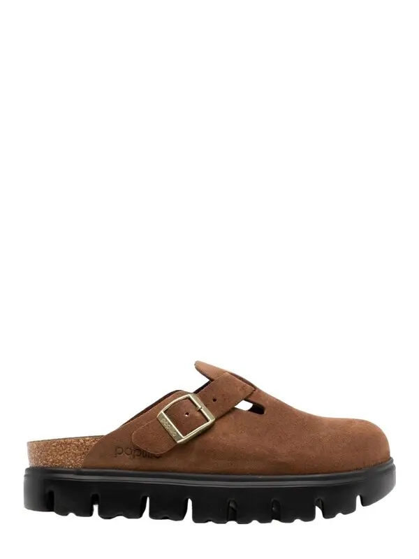BIRKENSTOCK Boston Slip-on Mules With Buckle Closure - Darktea