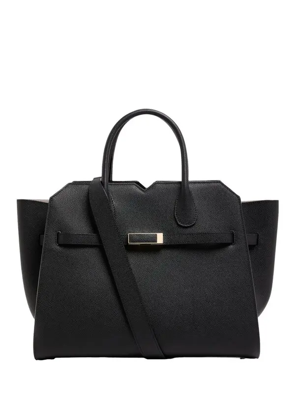 VALEXTRA Double Handle Shoulder Bag - Black