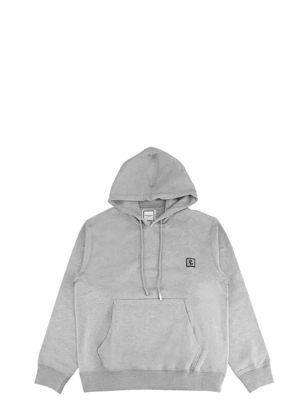 WOOYOUNGMI Long Sleeve Hooded Hoodie With Kangaroo Pocket - Grey