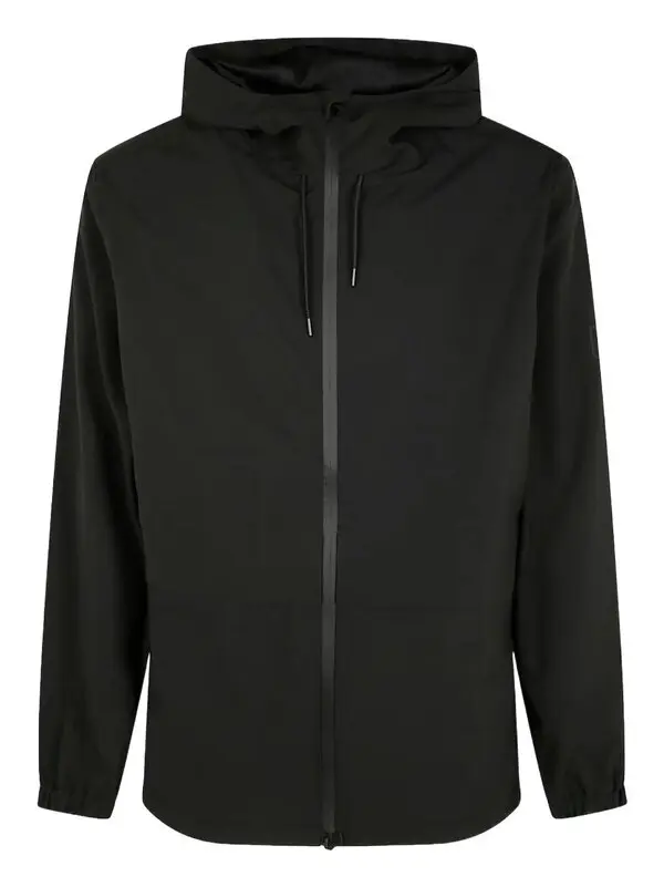 Rains Hooded Zip-up Pocket Jacket - Black