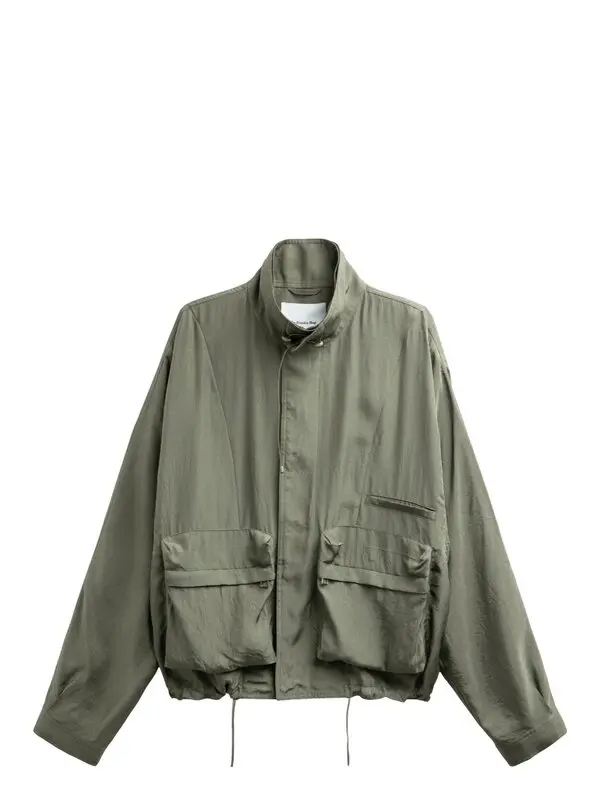 THE FRANKIE SHOP Long Sleeve Casual Jacket With Drawstring Hem - Green