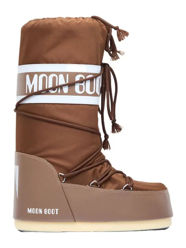 Moon Boot Icon Logo Printed Lace-up Boots - Brown