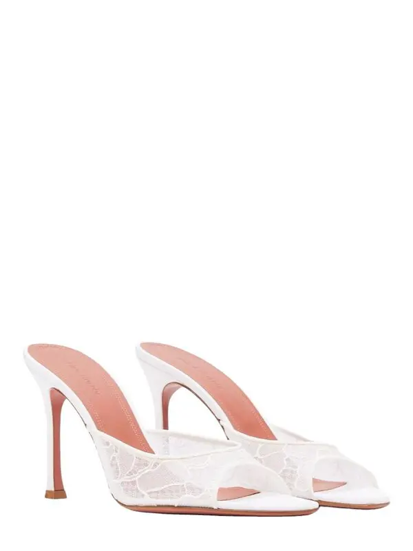 Amina Muaddi Open-toe High-heeled Sandals - Ivory