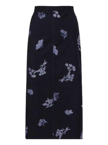 Erdem Wool And Cotton Jacquard Pencil Skirt - Black