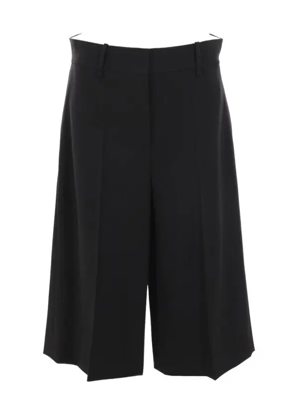QUIRA Belt-loop Wide-leg Quarter-length Pants - Black