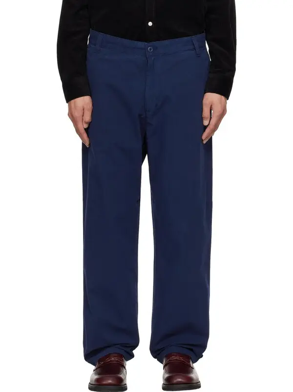 Carhartt Work In Progress Logo-patch Trousers - Blue