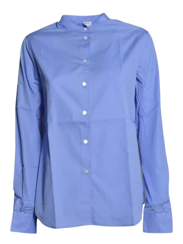 Aspesi Curved Hem Poplin Shirt - Blue