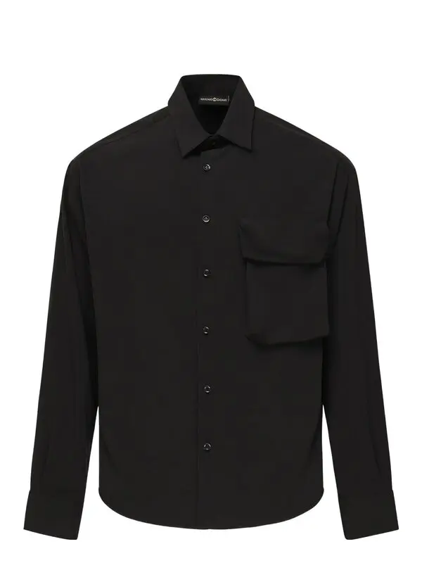 GIULIANO GALIANO Wolf Oversized Pocket Shirt - Black