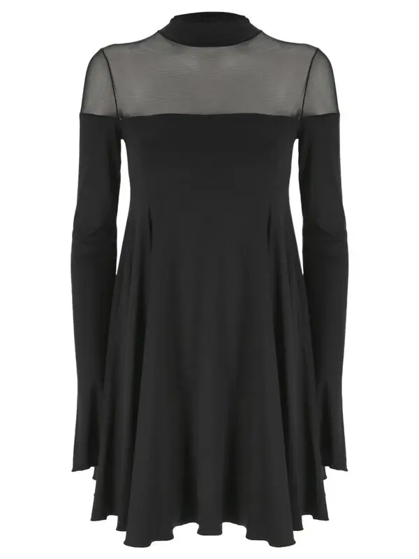 ANIYE BY Sheer Panel A-line Dress - Black