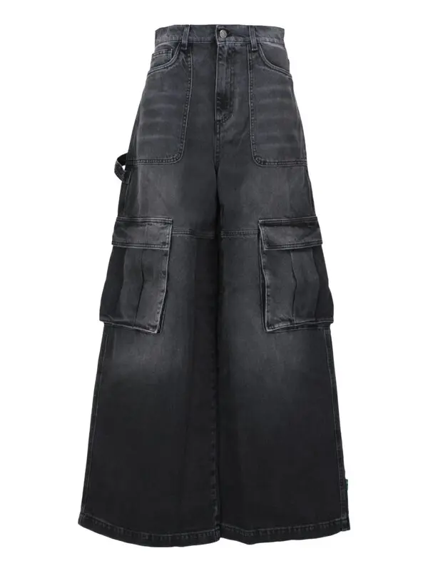 ANIYE BY Cargo Wide Leg Jeans - Black