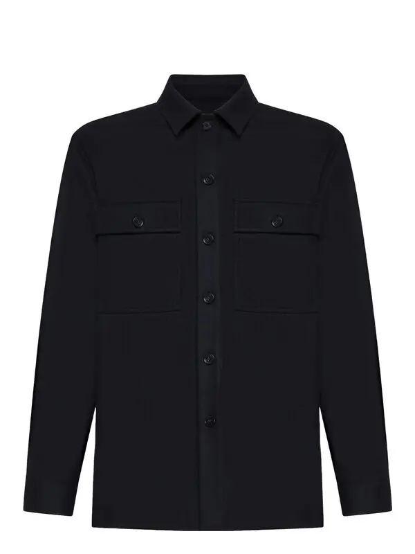 JIL SANDER Buttoned Flannel Shirt - Black