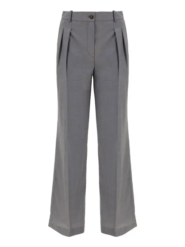 LOULOU STUDIO Sbiru Pleated Straight-leg Trousers - Gray