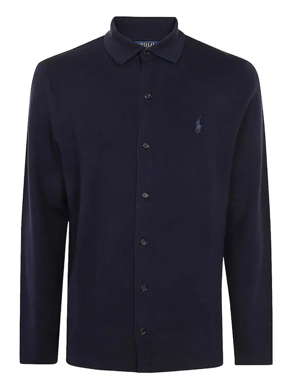 Polo Ralph Lauren Logo Embroidered Knitted Shirt - Black