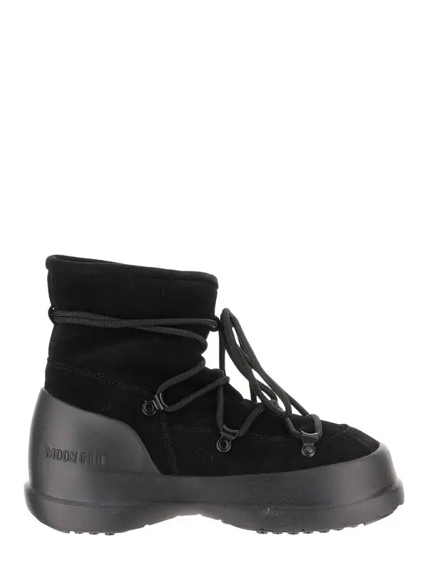 Moon Boot Luna Logo Embossed Lace-up Boots - Black