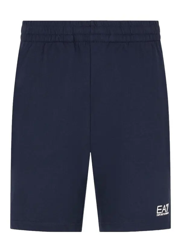 EA7 Logo Print Track Shorts - Blue