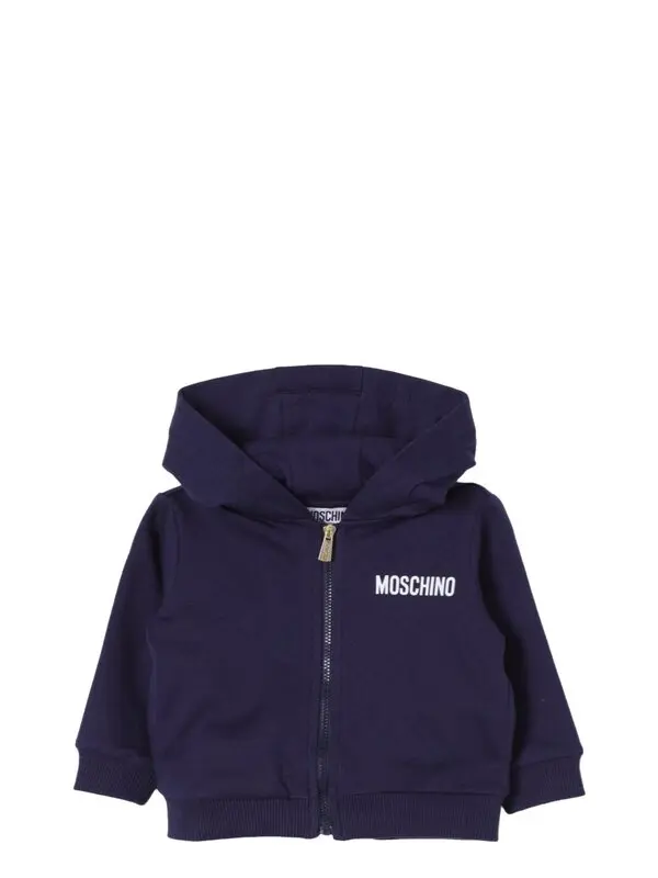 Moschino Hooded Zip-up Sweatshirt - Blue