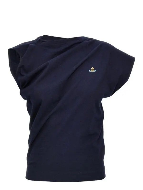 VIVIENNE WESTWOOD Asymmetric Short-sleeved T-shirt - Navy