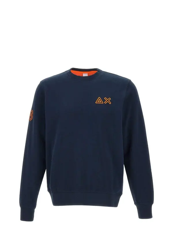 SUN 68 Logo Crew Neck Sweatshirt - Navy