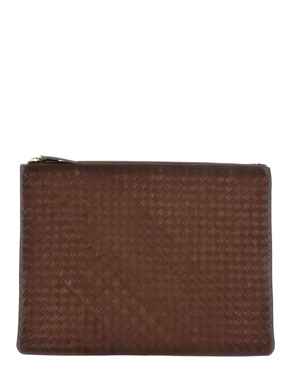 Dragon Diffusion Woven Clutch Bag - Chocolate