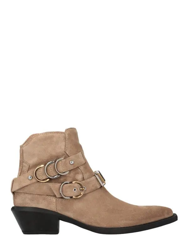 Pinko Cow Suede Ankle Boots - Light Brown