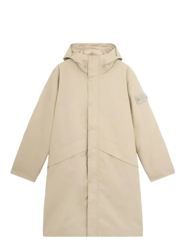Stone Island Layered Parka With Drawcord Waist - Light Brown