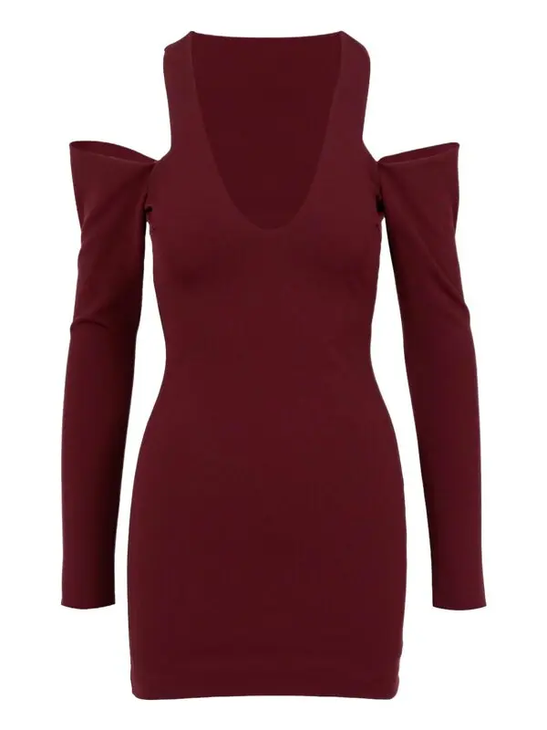 ANIYE BY Long Sleeve V-neck Mini Dress - Brown