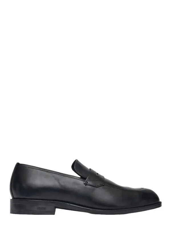 Hugo Boss Round Toe Casual Loafers - Black
