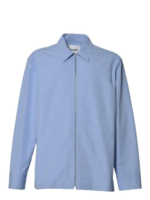 JIL SANDER Long-sleeved Zipped Shirt - Blue