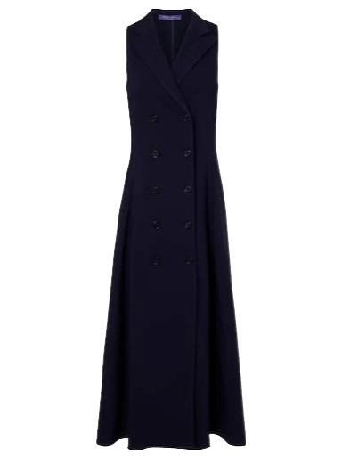 Ralph Lauren Alecia Cotton-blend Midi Dress - Navy