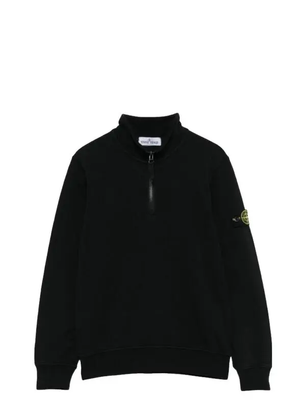 Stone Island Zipper Sweatshirt - Black