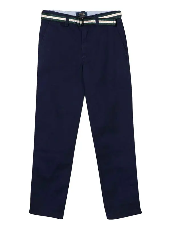Polo Ralph Lauren Belted Straight Leg Trousers - Black