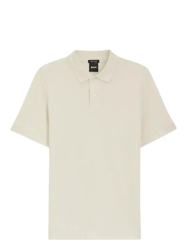 Hugo Boss Short-sleeved Straight Hem Polo Shirt - Natural