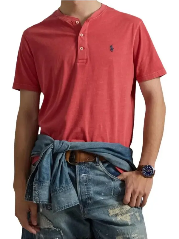 Polo Ralph Lauren Slub Jersey Short-sleeve Henley Shirt - Red